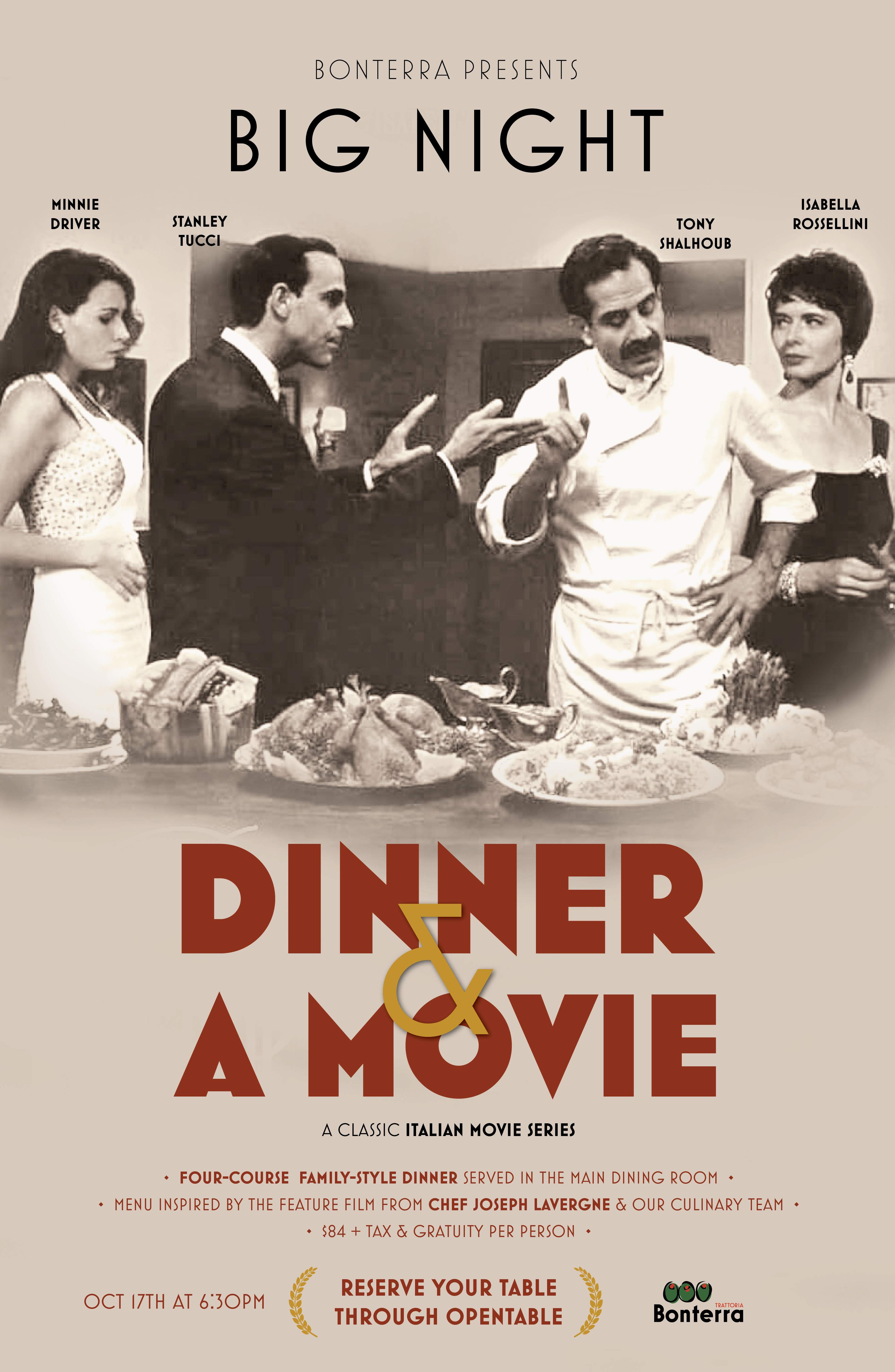 Bonterra Trattoria – Dinner and a Movie – Big Night
